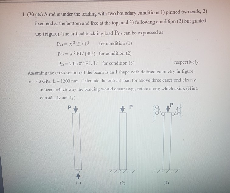 Solved 1.(20 pts) A rod is under the loading with two | Chegg.com Solved 1.(20 pts) A rod is under the loading with two | Chegg.com