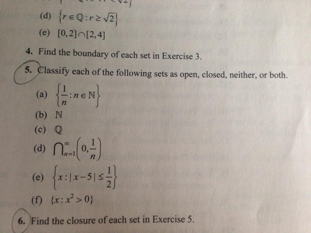 Find the boundary of each set in Exercise 3. | Chegg.com