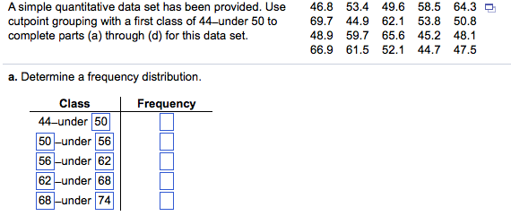 Solved A simple quantitative data set has been provided. Use | Chegg.com