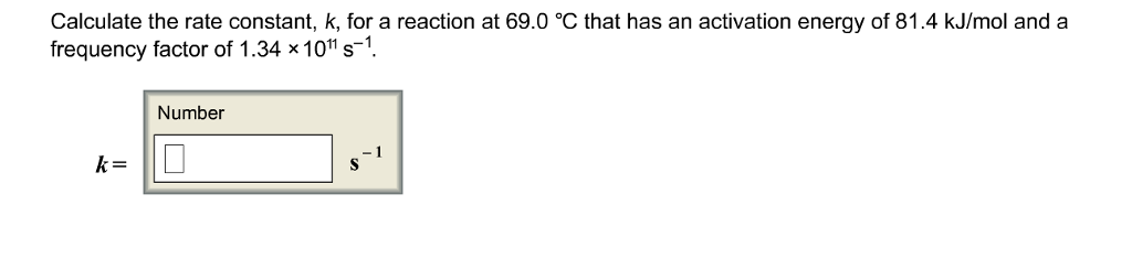 Solved Calculate the rate constant, k, for a reaction at | Chegg.com