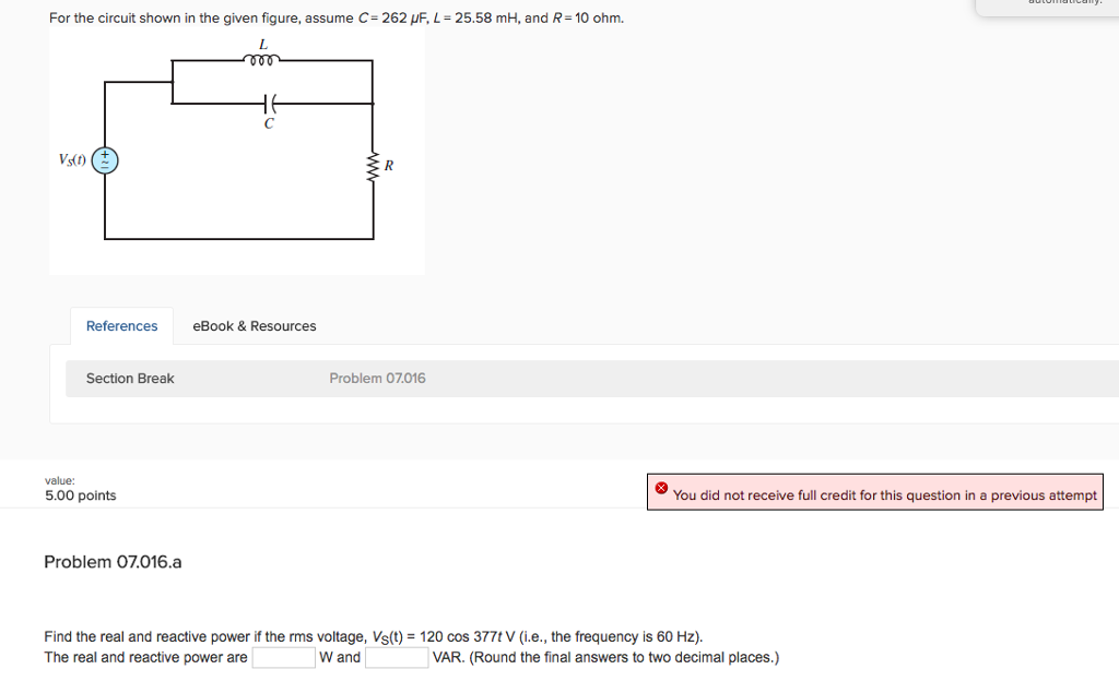 Solved For the circuit shown in the given figure, assume C = | Chegg.com