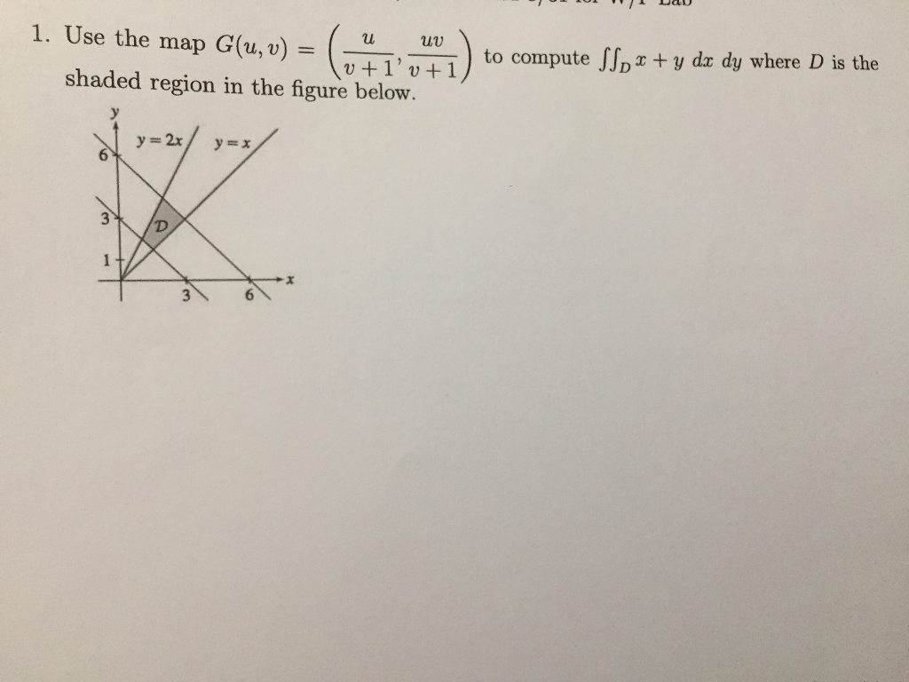 Solved Use the map G(u, upsilon) = (u/upsilon + 1,w/upsilon | Chegg.com