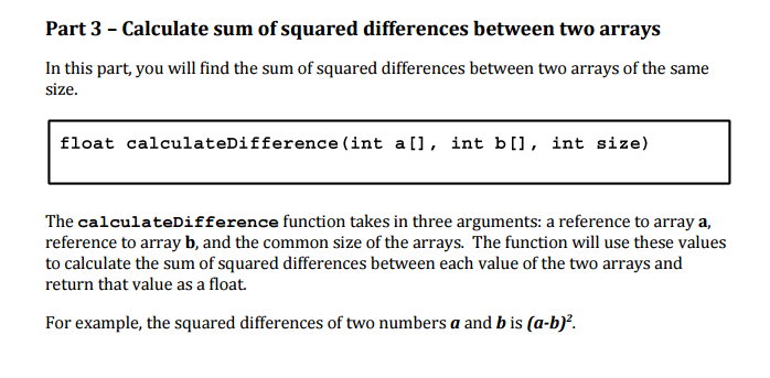 Solved Part 3 - Calculate sum of squared differences between | Chegg.com Solved Part 3 - Calculate sum of squared differences between | Chegg.com