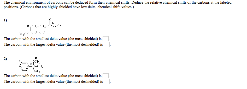 Solved The chemical environment of carbons can be deduced | Chegg.com
