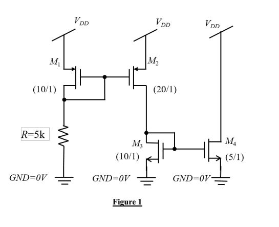 Solved VD VD VDD R-5k GND-0VGND-oV Figure | Chegg.com