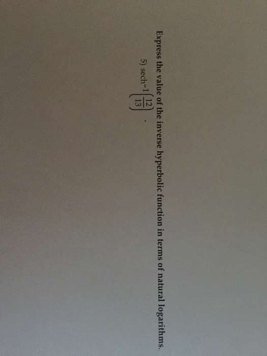 Solved Express the value of the inverse hyperbolic function | Chegg.com