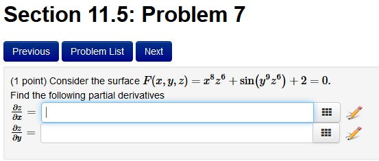 Solved Consider the surface F(x, y, z) = x^8z^6 + sin(y^9 | Chegg.com