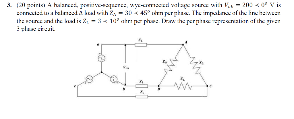 Solved A balanced, positive-sequence, wye-connected voltage | Chegg.com