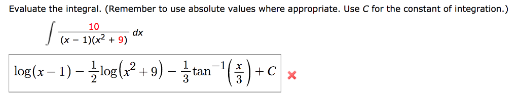 Solved Evaluate the integral. (Remember to use absolute | Chegg.com