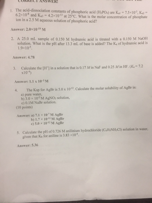Solved The acid-dissociation constants of phosphoric acid | Chegg.com