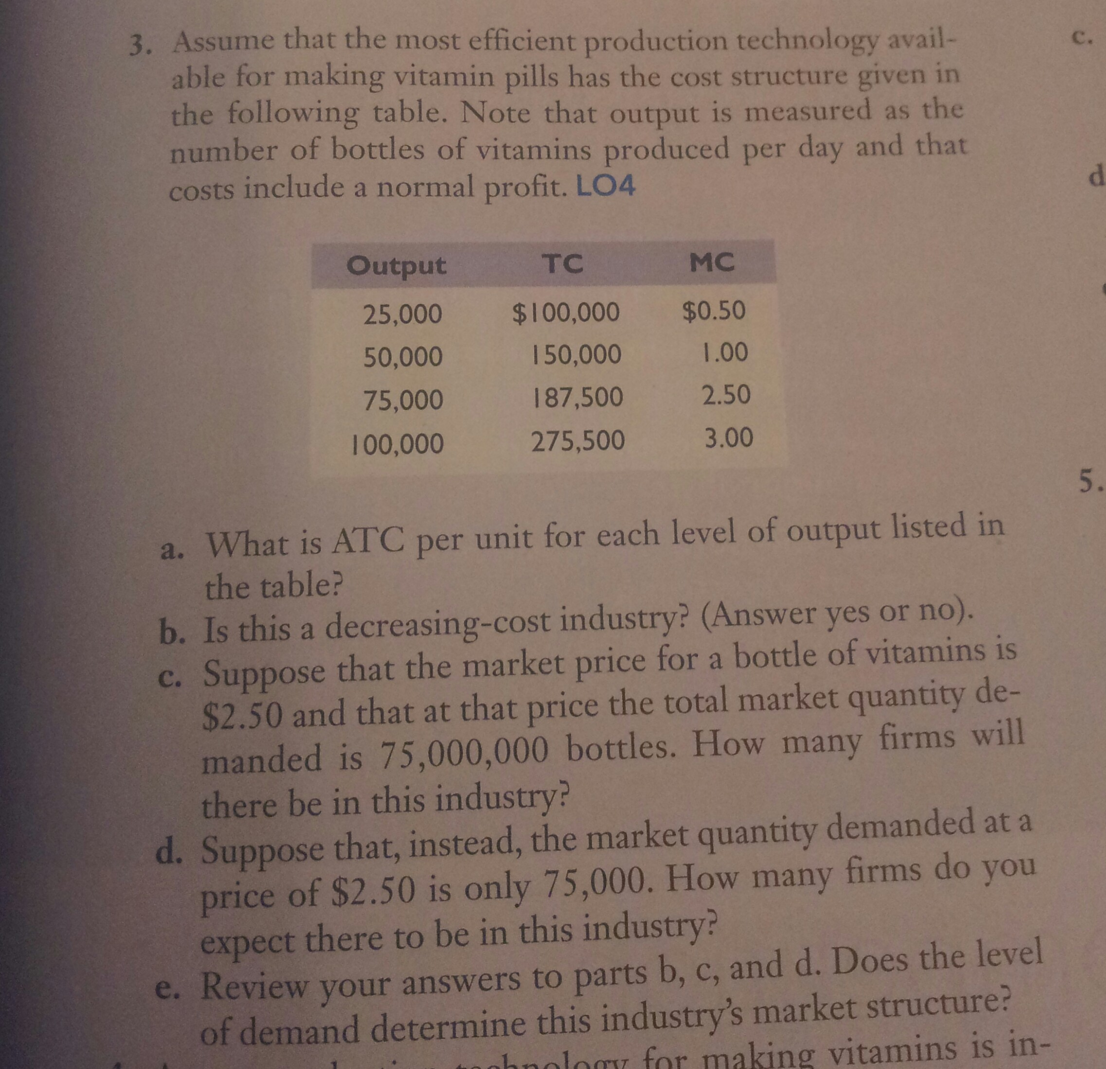 Solved Assume that the most efficient production technology | Chegg.com