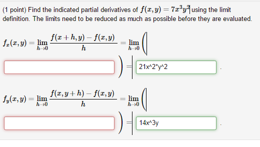 Solved Find The Indicated Partial Derivatives Of F X Y