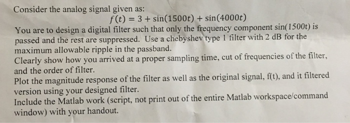 Solved Consider the analog signal given as: f(t) = 3 + | Chegg.com