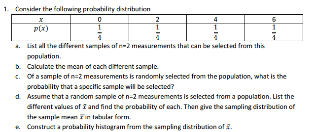 Solved Consider the following probability distribution a. | Chegg.com