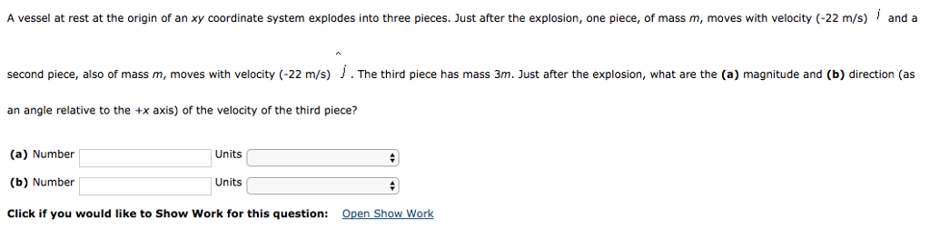 Solved A vessel at rest at the origin of an xy coordinate | Chegg.com