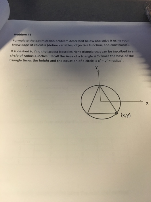 Solved Formulate the optimization problem described below | Chegg.com