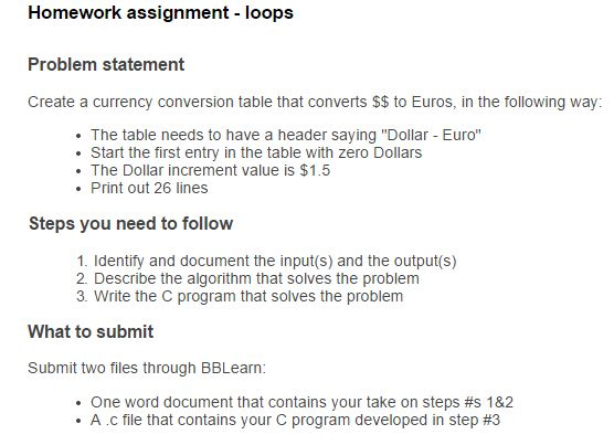 Solved Create a currency conversion table that converts $$ | Chegg.com