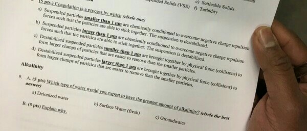 Solved c) Settleable Solids ed Solids (VSS) f Turbidity | Chegg.com