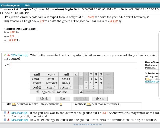 Solved Class Management | Help Homework 6: Chapter 7 (Linear | Chegg.com