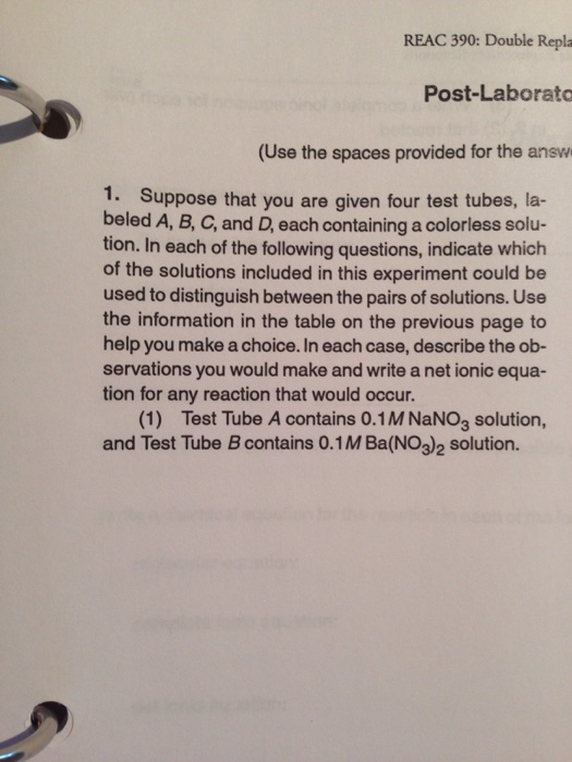 Solved Double replacement reactions | Chegg.com