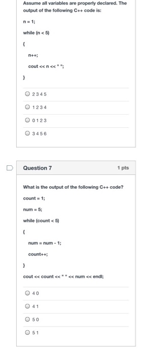 Solved Assume all variables are properly declared. The | Chegg.com