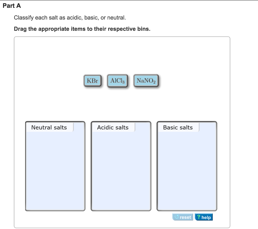 Solved Classify each salt as acidic, basic, or neutral. | Chegg.com