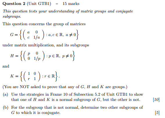 Solved This question tests your understanding of matrix | Chegg.com