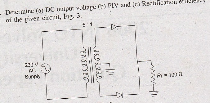 Solved Determine (a) DC output voltage (b) PIV and (c) | Chegg.com