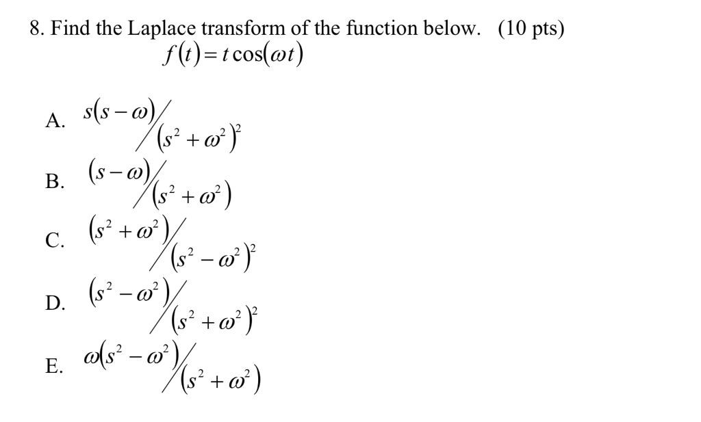 Solved 8. Find the Laplace transform of the function below. | Chegg.com