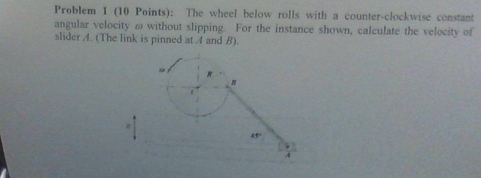 Solved The wheel below rolls with a counter-clockwise | Chegg.com