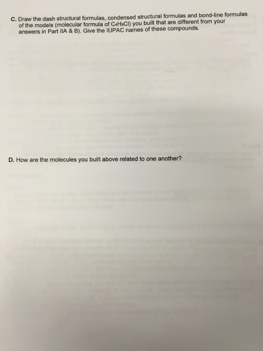 Draw the dash structural formulas, condensed | Chegg.com