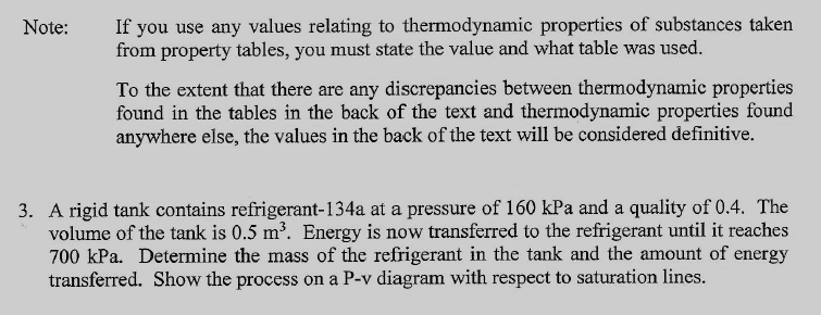 Solved Note: If you use any values relating to thermodynamic | Chegg.com