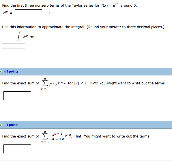 Solved Find the first three nonzero terms of the Taylor | Chegg.com