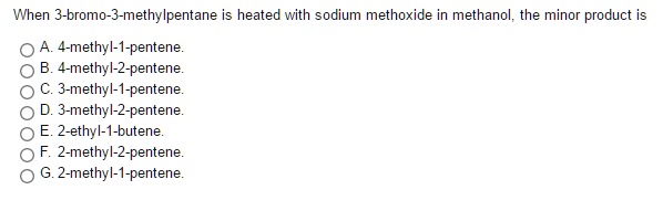 Solved When 3-bromo-3-methylpentane is heated with sodium | Chegg.com