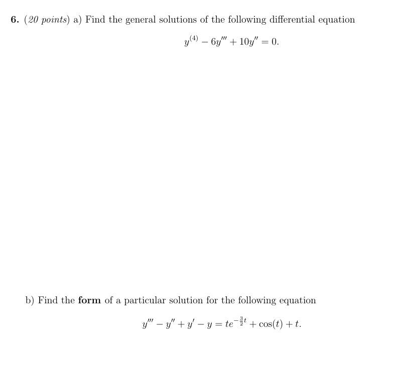 Solved: Find The General Solutions Of The Following Differ... | Chegg.com