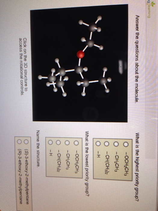 Solved Answer the questions about the molecule. Click on the | Chegg.com