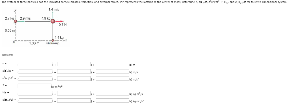 Solved The system of three particles has the indicated | Chegg.com