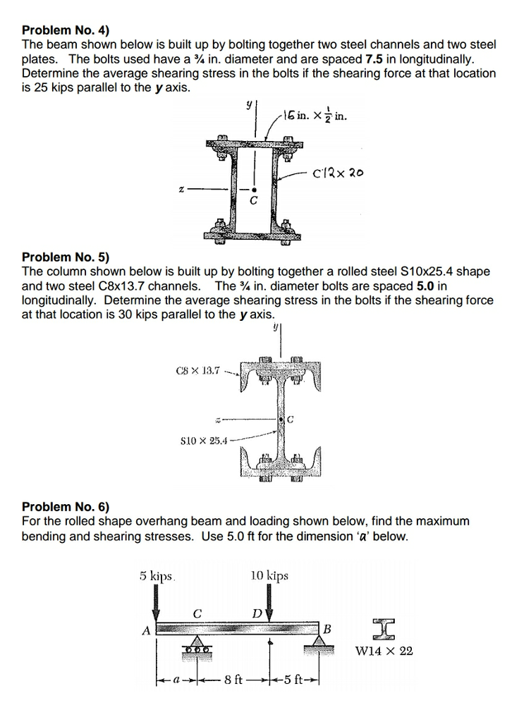 Solved The beam shown below is built up by bolting together | Chegg.com