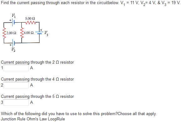 Solved Find the current passing through each resistor in the | Chegg.com