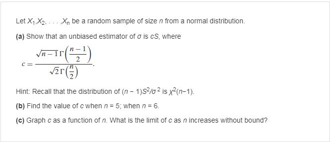 Solved Let X1,X2,Xn be a random sample of size n from a | Chegg.com