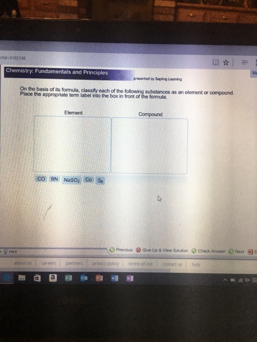 Solved On the basis of its formula, classify each of the | Chegg.com