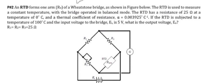 Solved An RTD forms one arm (R_4)of a Wheatstone bridge, as | Chegg.com