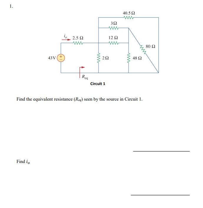 Solved Find the equivalent resistance seen by the source in | Chegg.com