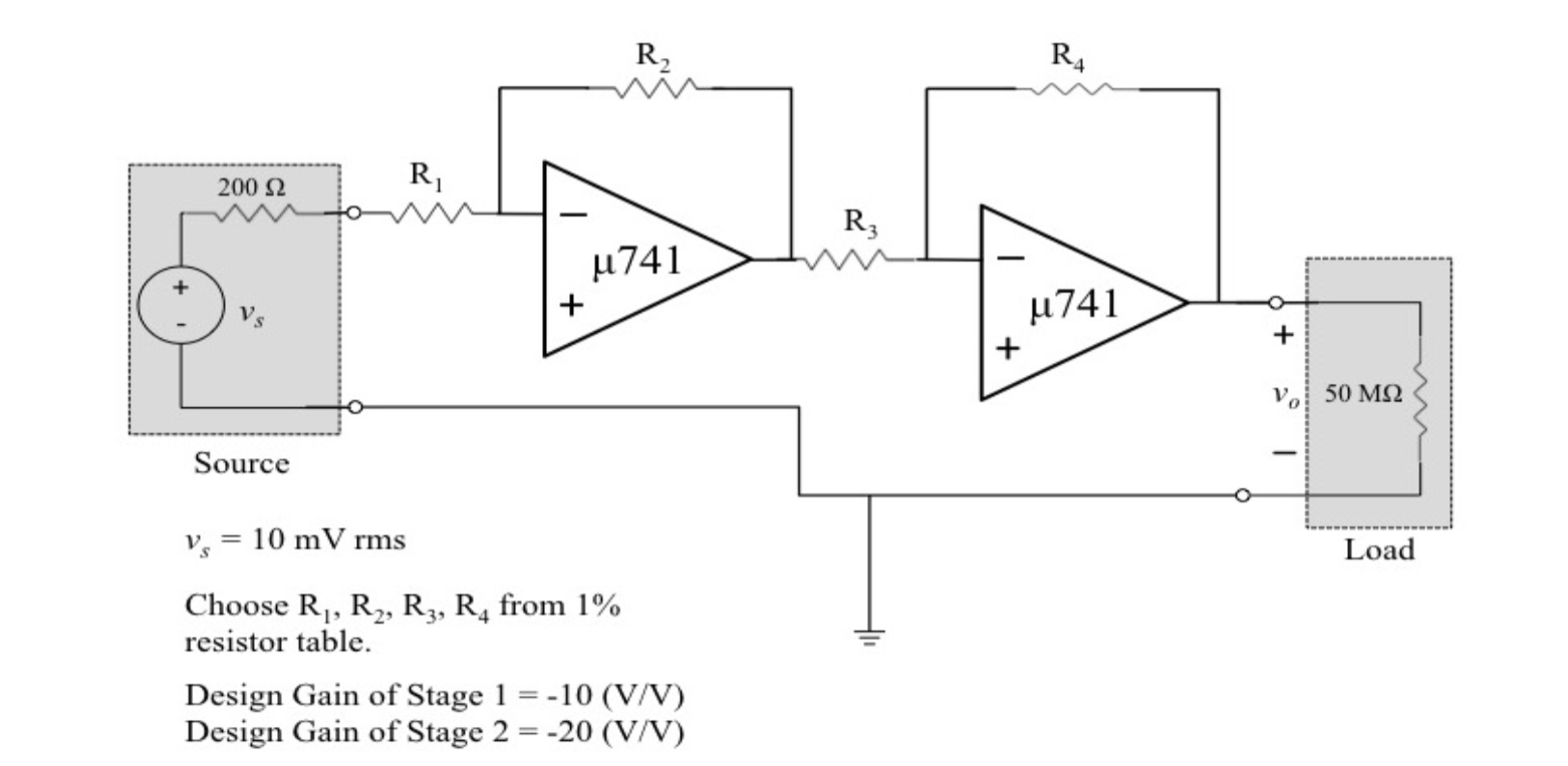 Solved You are to design a two-stage amplifier with the | Chegg.com