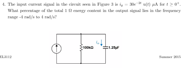Solved The input current signal in the circuit seen in | Chegg.com