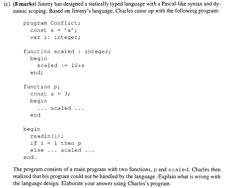 Jimmy Has Designed A Statically Typed Language With A