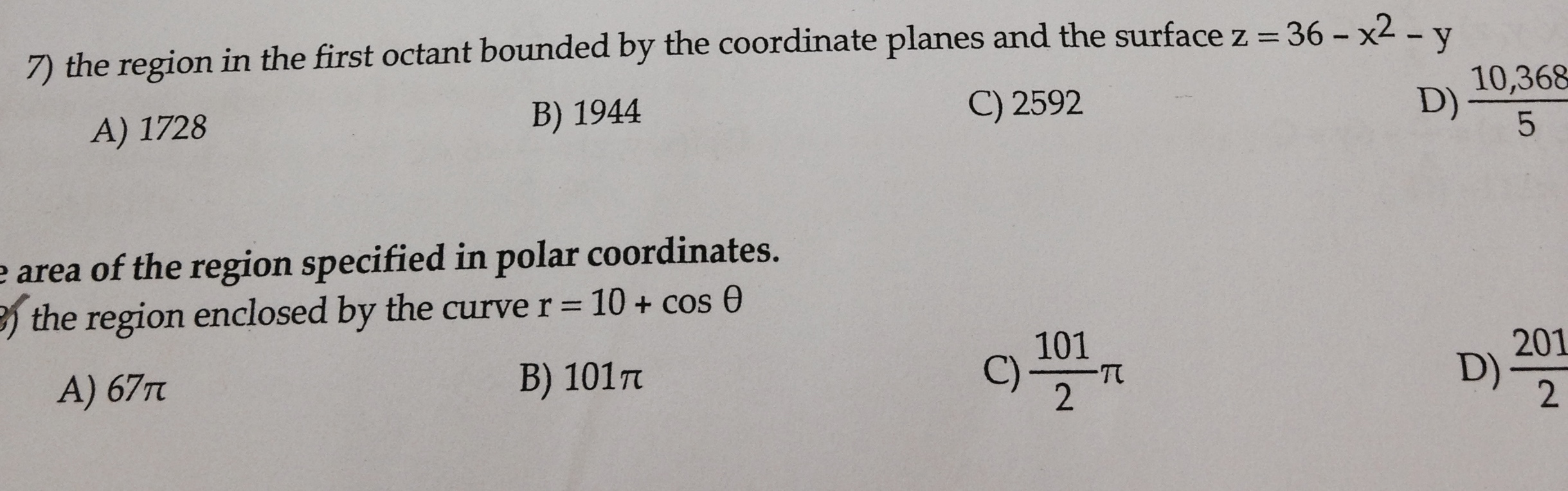 Solved 7) the region in the first octant bounded by the | Chegg.com