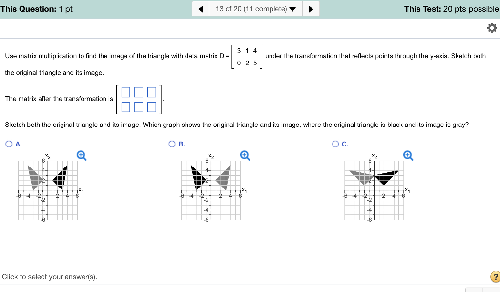Solved use matrix multiplication to find the image of the | Chegg.com