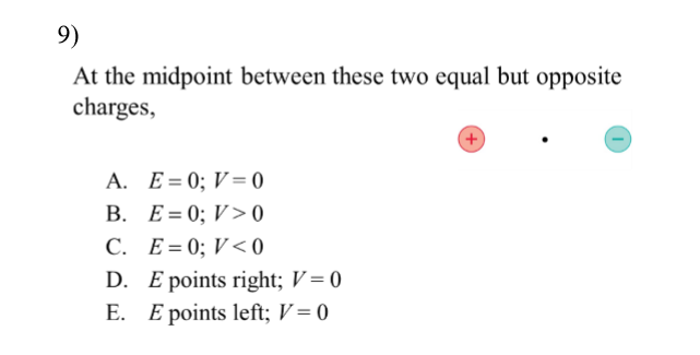 Solved At the midpoint between these two equal but opposite | Chegg.com