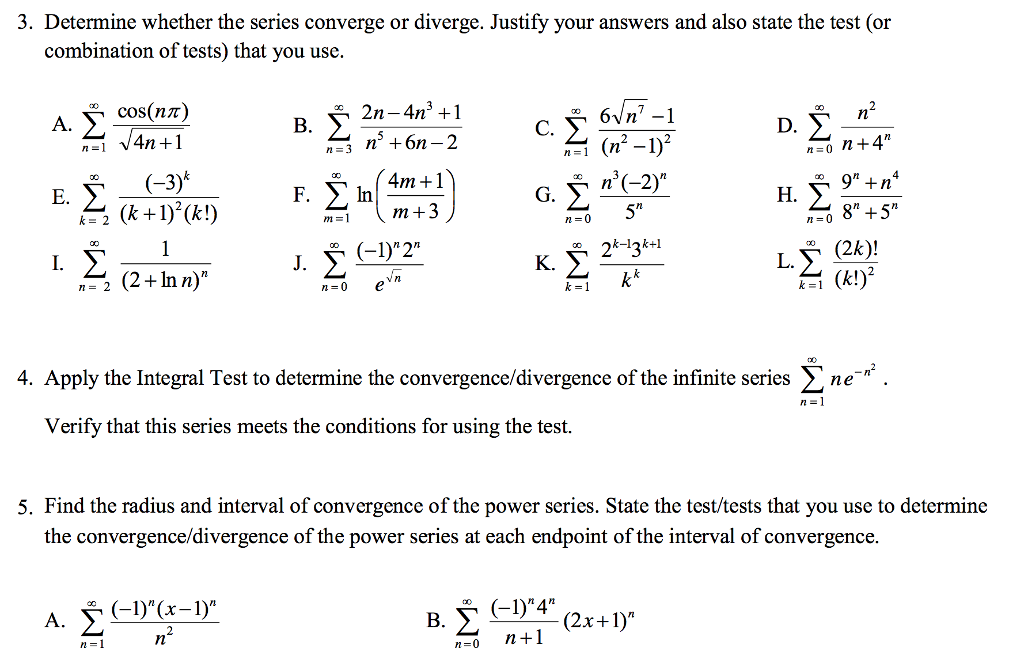 Solved Determine whether the series converge or diverge. | Chegg.com